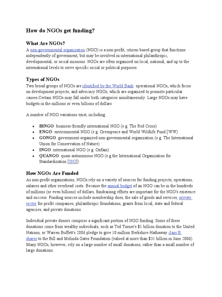 Fundraising Strategies For NGO's. Lecture 1 and 2 | PDF | Non ...