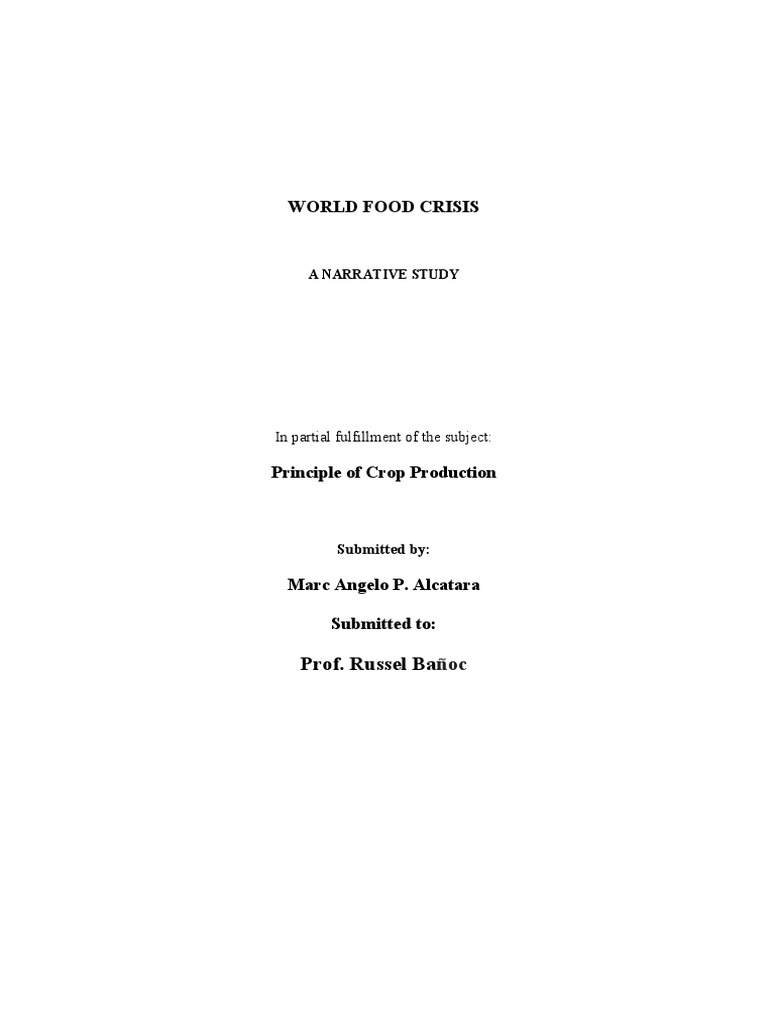 Alcantara, Marc Angelo | PDF | Famine | Food Security