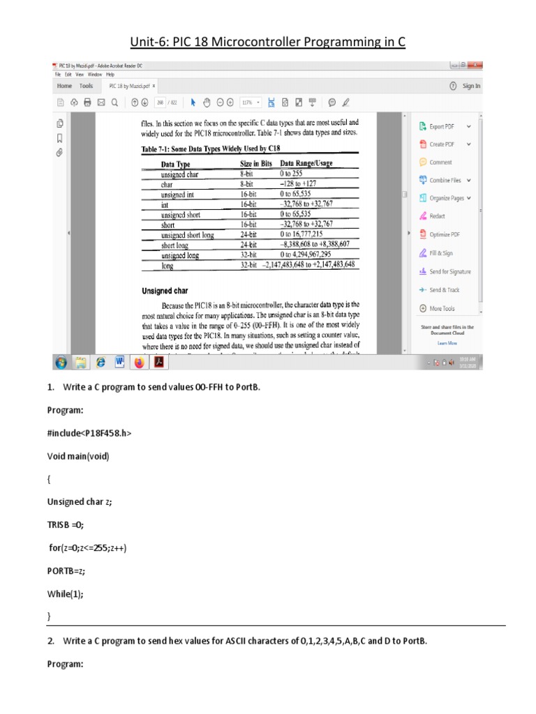 Unit-6 Programming in C For PIC18 | PDF | Binary Coded Decimal | Computer Data