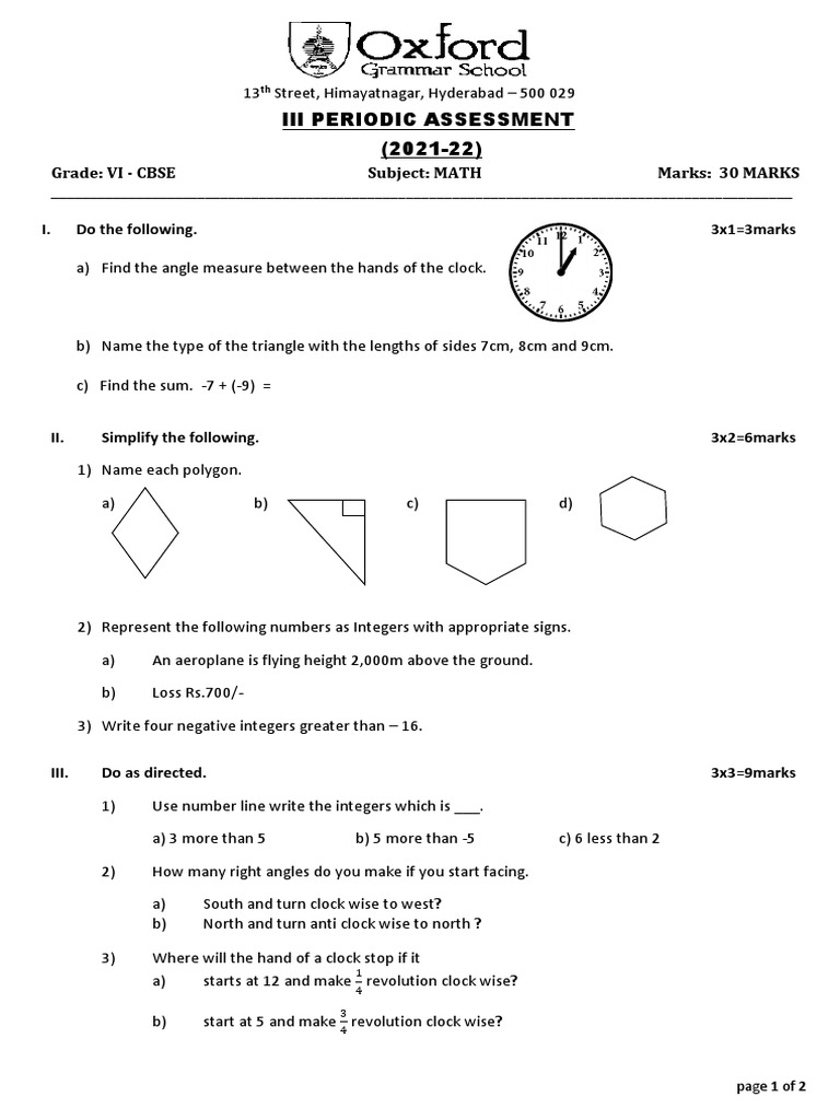 6 - Math - Pa3 | PDF | Triangle | Mathematics