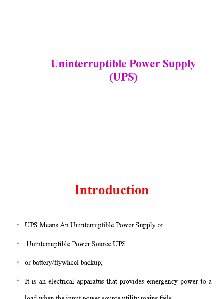 UPS Types and Functions | PDF