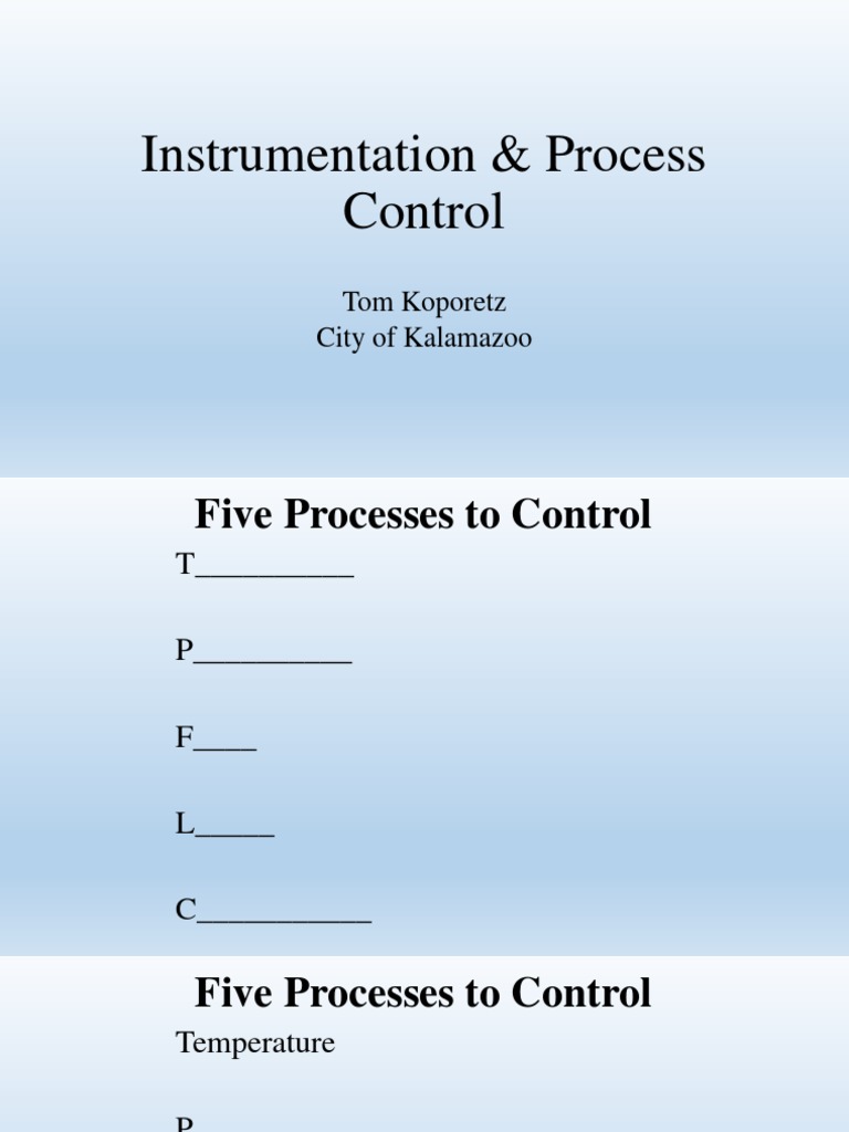 Instrumentation and Process Control Overview | PDF | Pressure ...