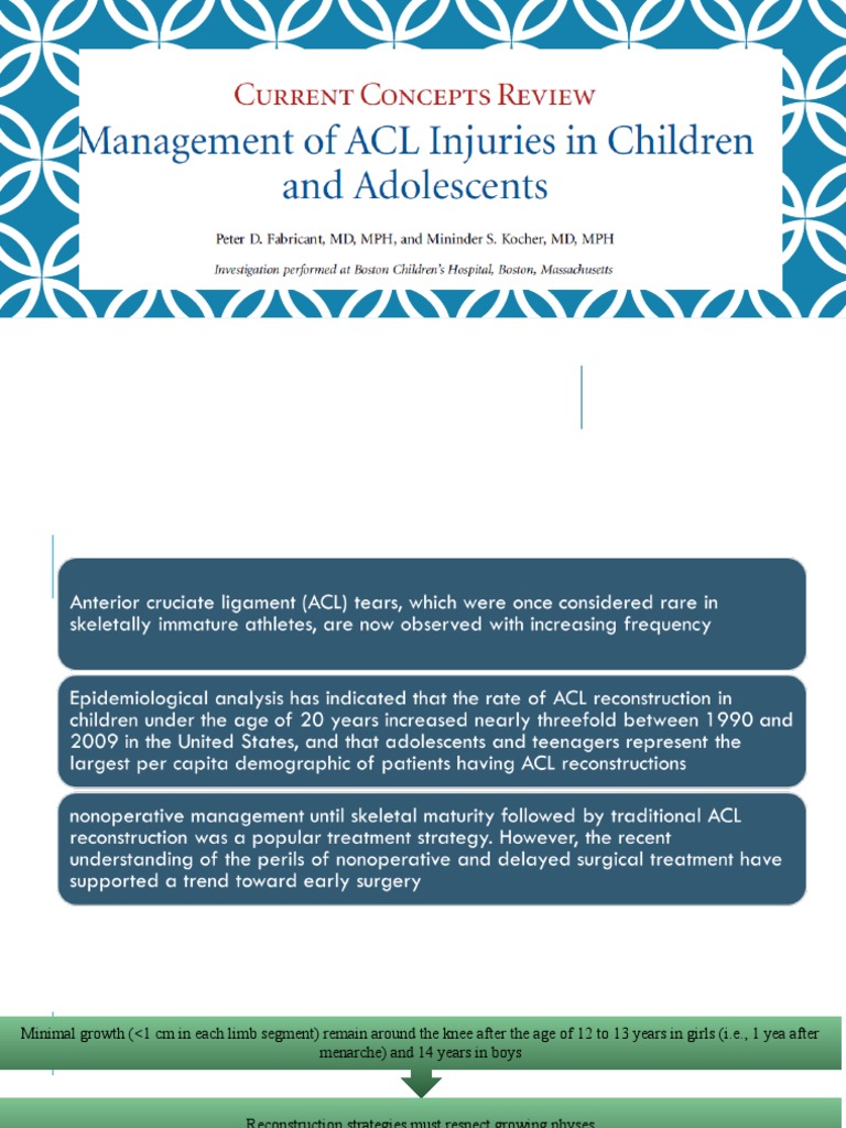 ACL in Pediatric and Adoles | PDF | Wellness
