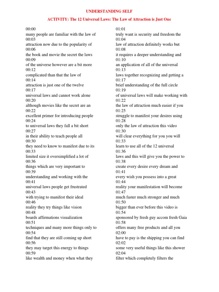 Understanding the 12 Universal Laws | PDF | Thought | Feeling