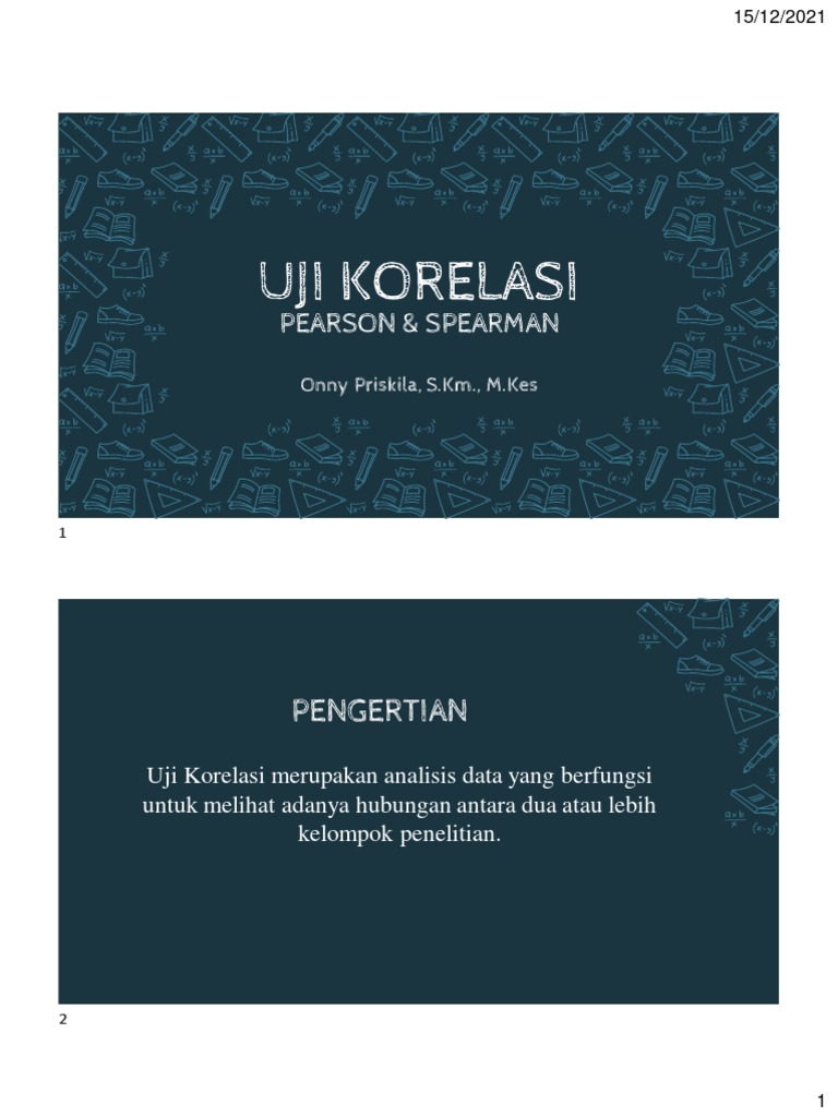 Perbandingan Uji Korelasi Pearson dan Spearman | PDF