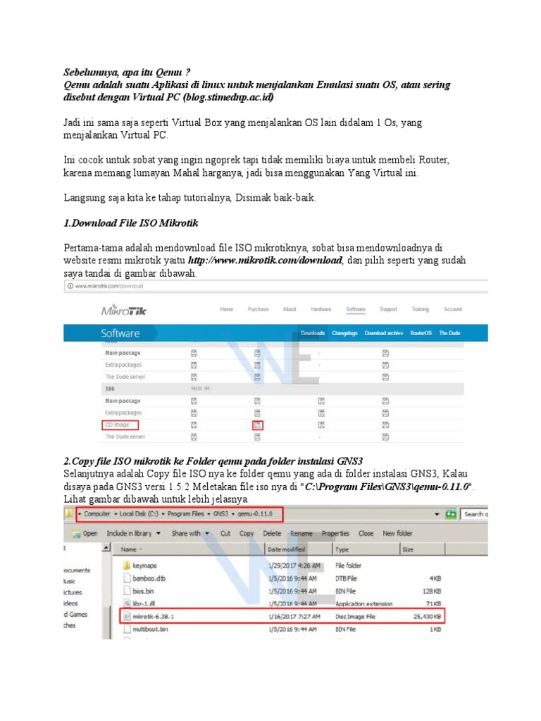 Tutorial Instalasi Mikrotik di QEMU | PDF
