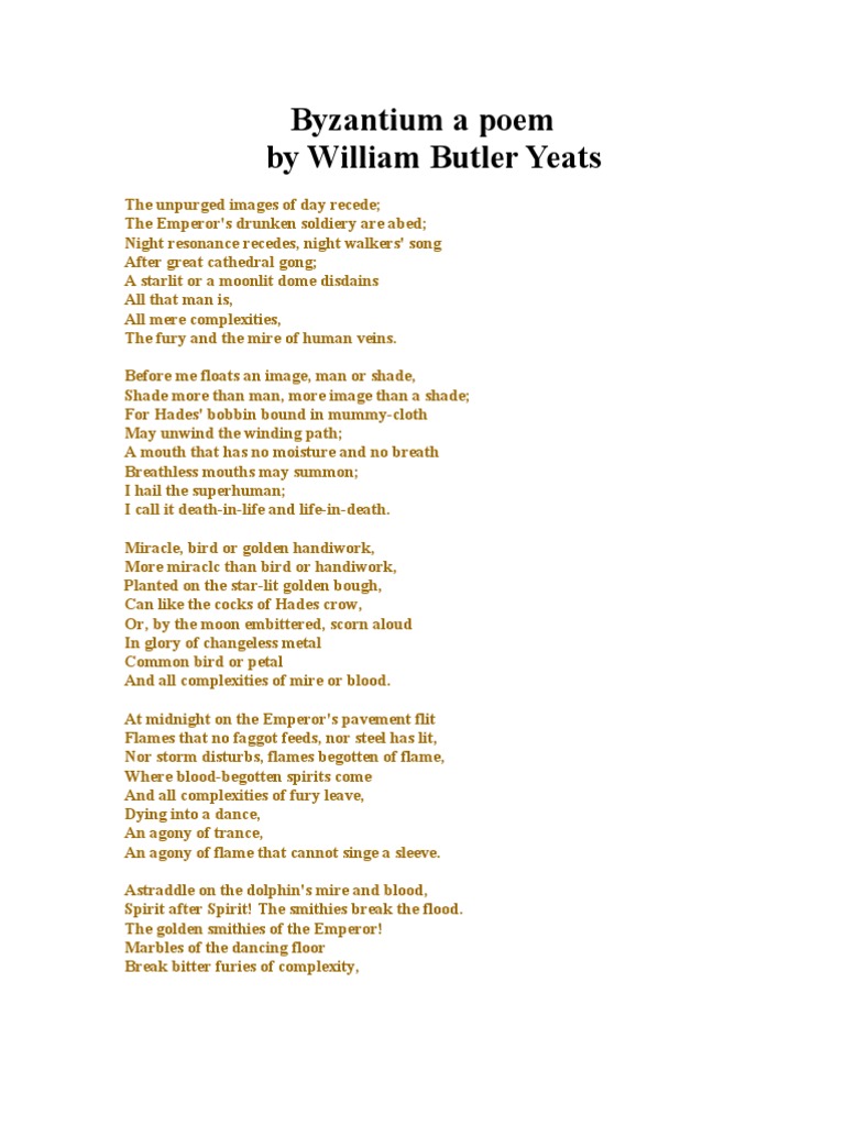 Byzantium A Poem | PDF | Poetry