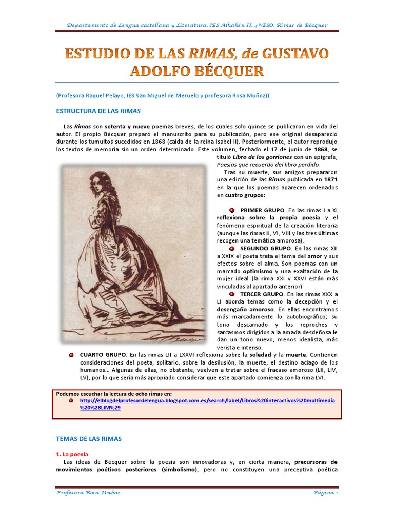 Estudio - de - Las - Rimas DE BECQUER | PDF | Poesía | Metro (poesía)
