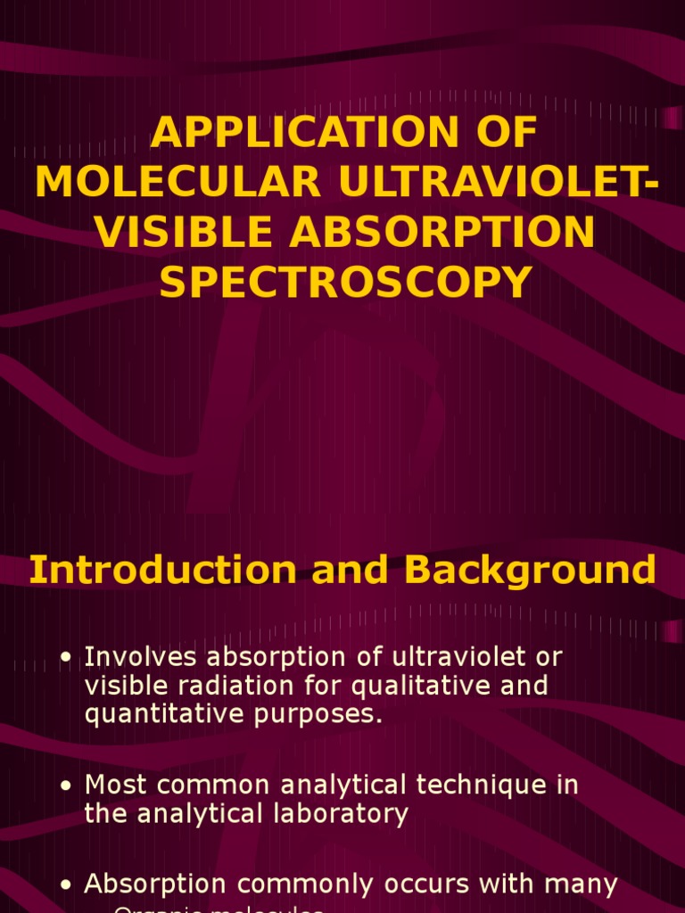 Application of Molecular Absorption Spectros | PDF | Waves | Absorption ...