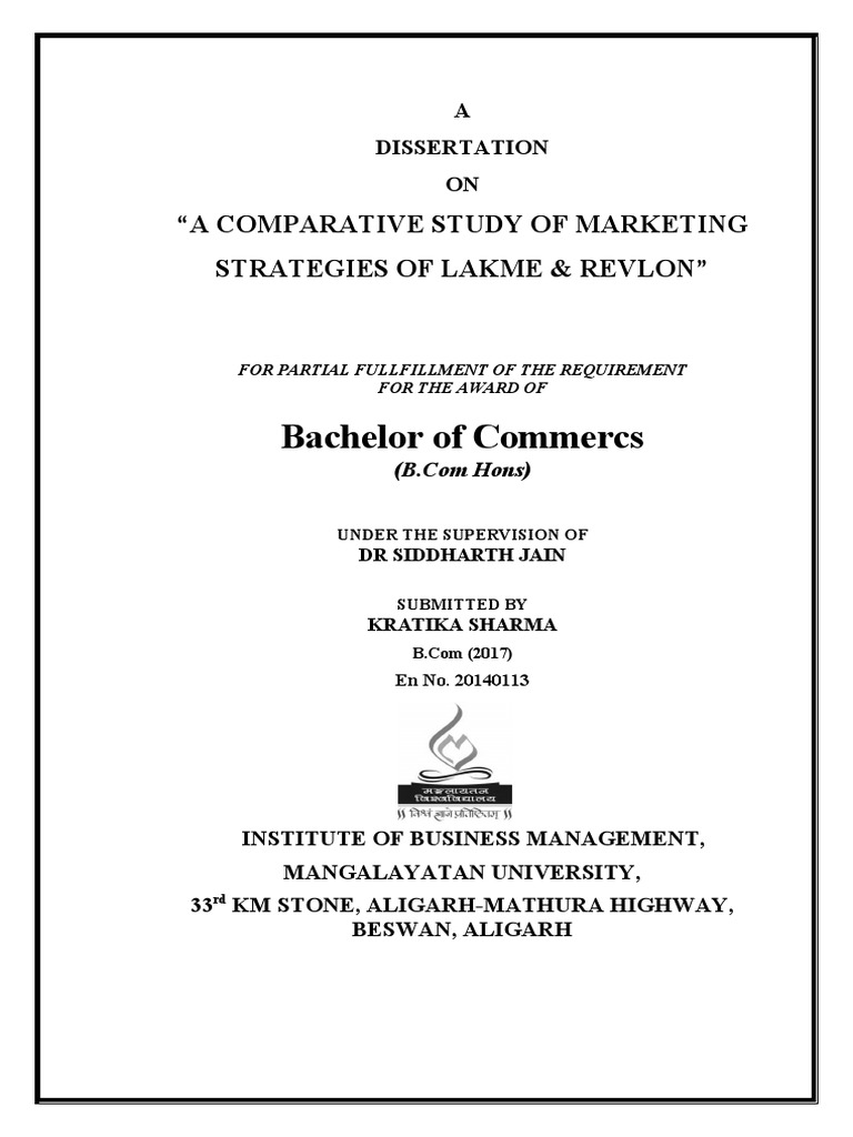 Mba Mini Project | PDF | Cosmetics | Brand