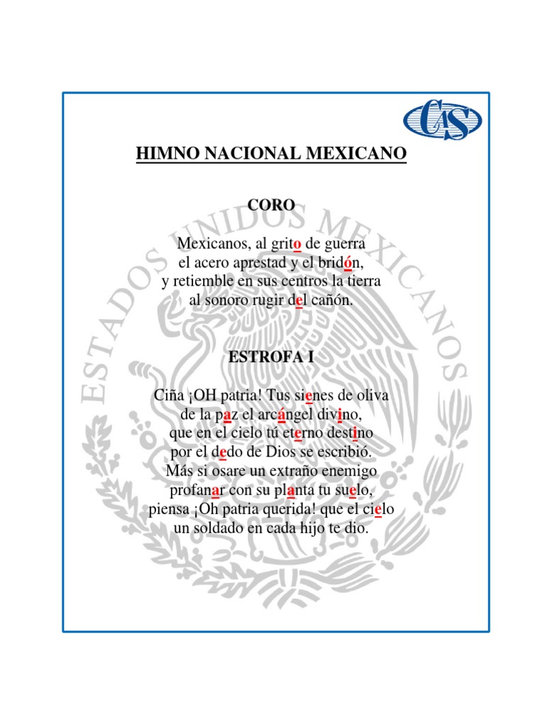 Himno Nacional Mexicano Estrofa 1 | PDF