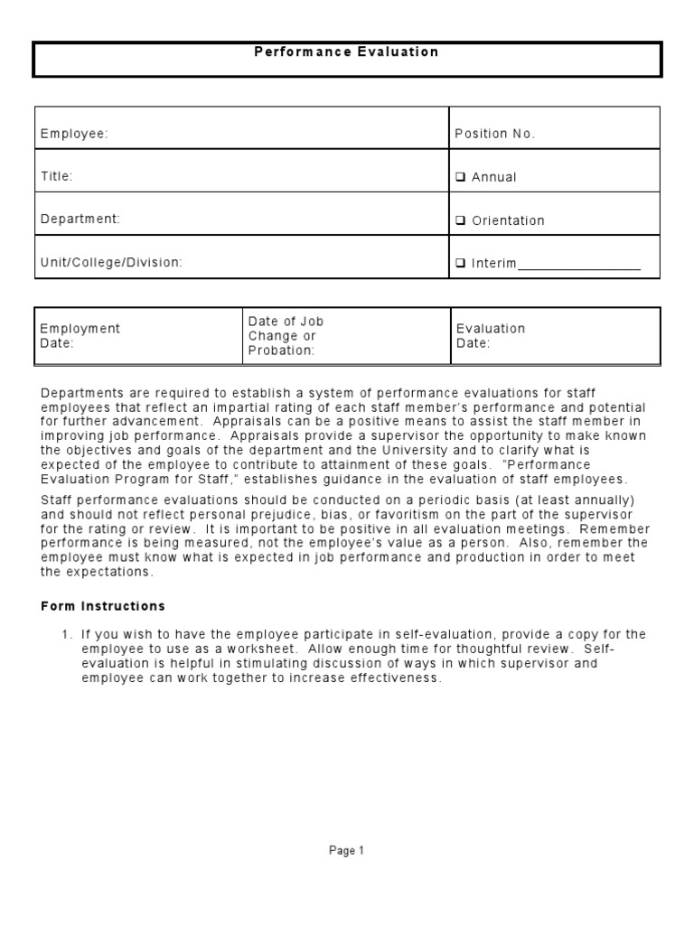 SAC Evaluation Form Staff | PDF | Performance Appraisal | Employment