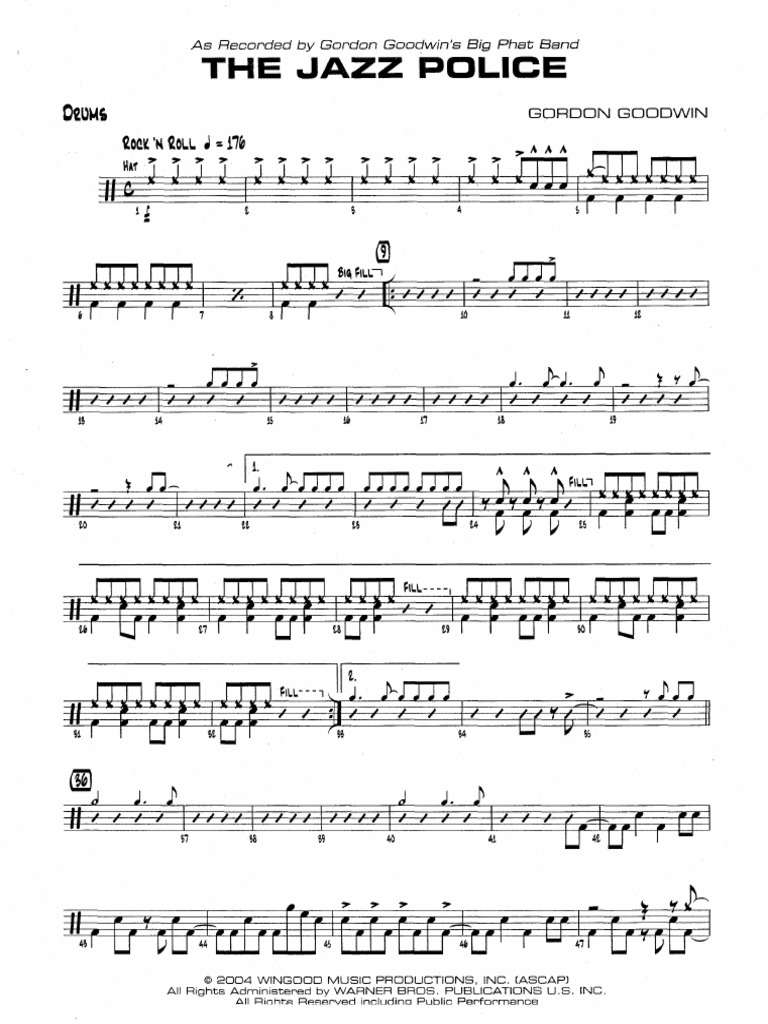 Jazz Police - FULL Big Band - Goodwin - Gordon Goodwins Big Phat Band | PDF