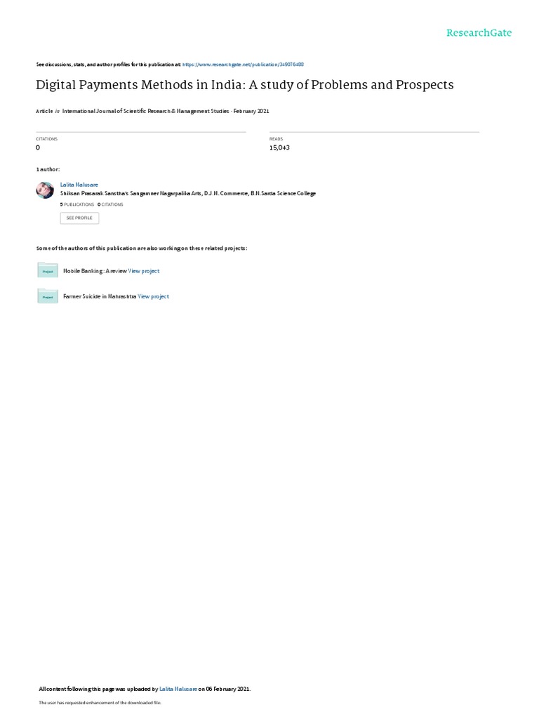 Digital Payments Methods in India A Study of Problems and Prospects ...