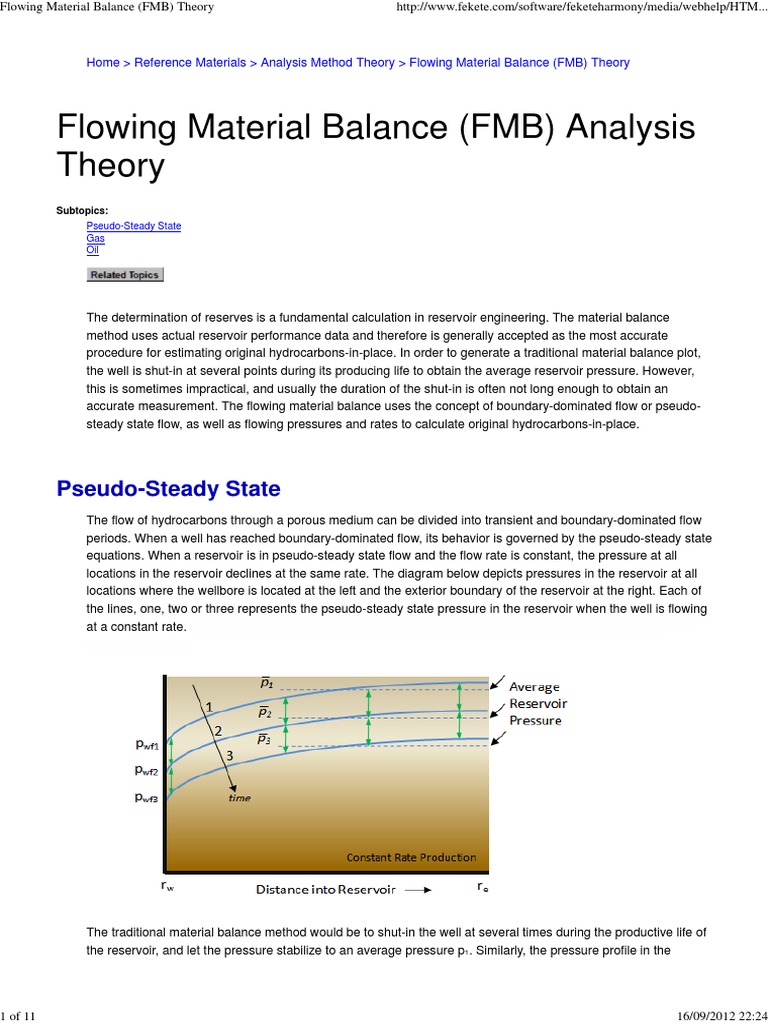 Flowing Material Balance (FMB) Analysis Theory: Pseudo-Steady State ...
