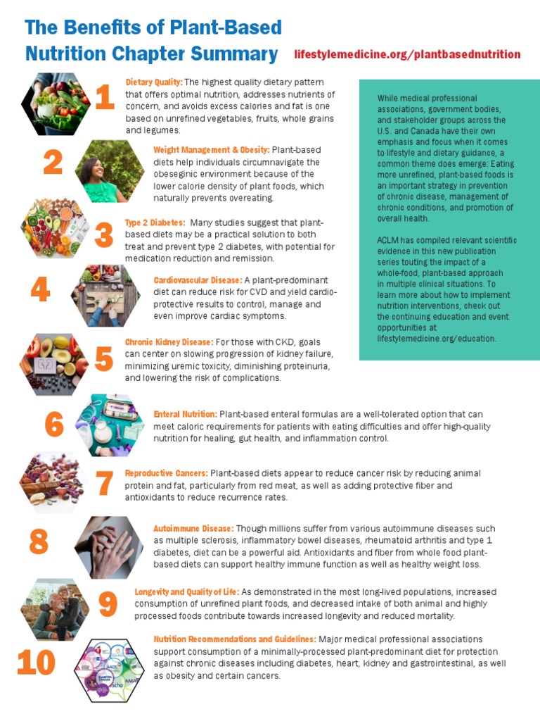 ACLM Benefits of Plant Based Nutrition Summary | PDF | Diet (Nutrition ...