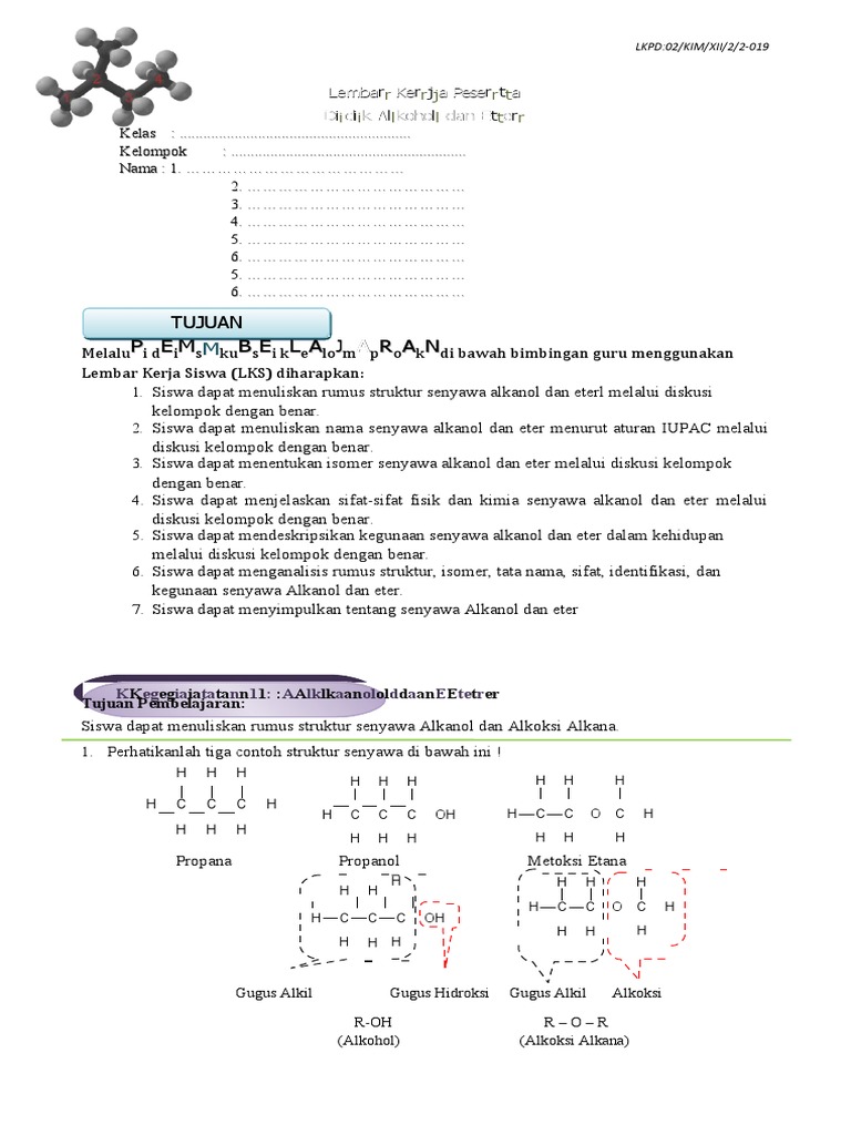 22 LKPD Alkohol Dan Eter PD | PDF