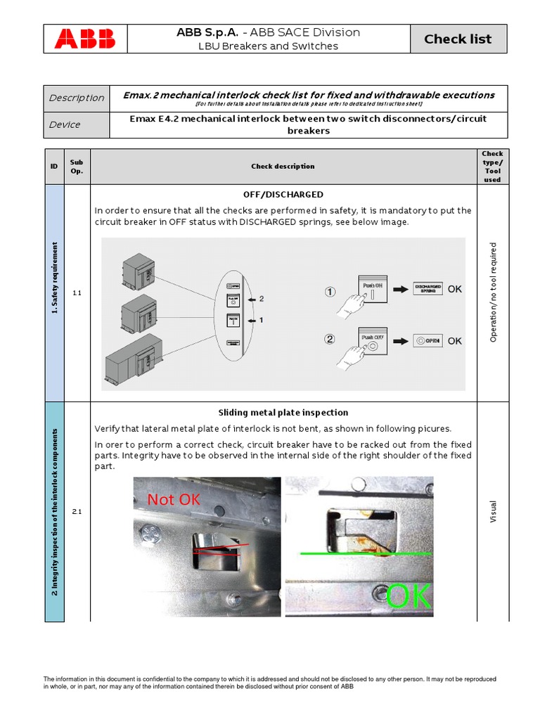 Interlock Checklist | PDF | Switch | Manufactured Goods