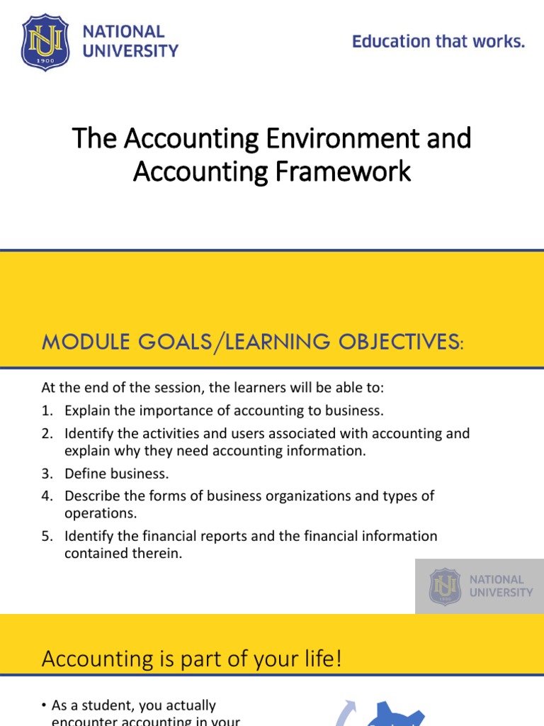 01 The Accounting Environment and Accounting Framework | Download Free ...