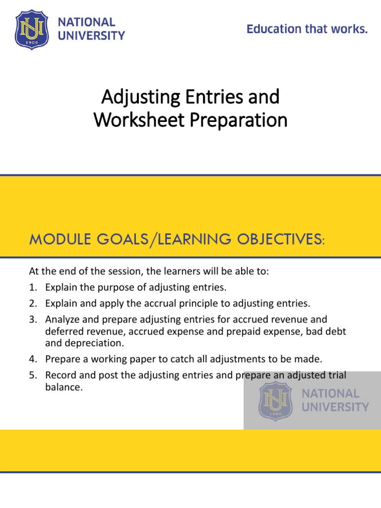 Adjusting Entries and Worksheet Preparation | PDF | Deferral | Accrual