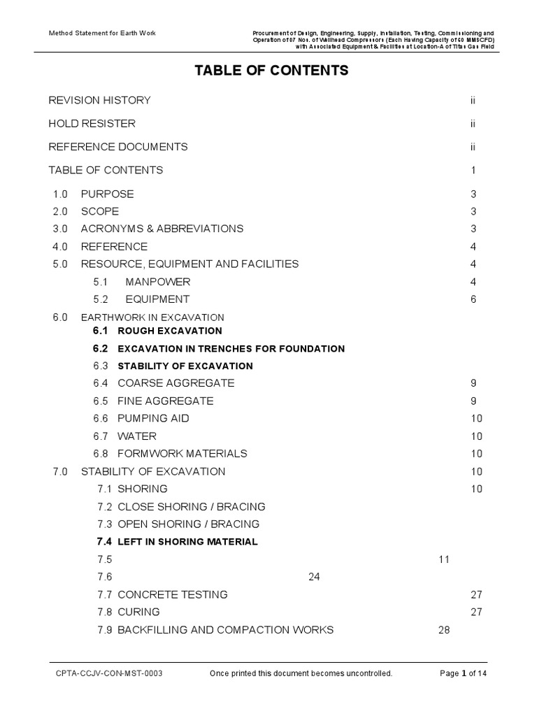 Method Statement for Earth Works for the Construction of 07 Nos. of ...