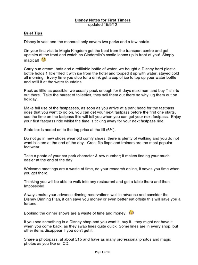 Disney Notes Updated 9.12 | PDF