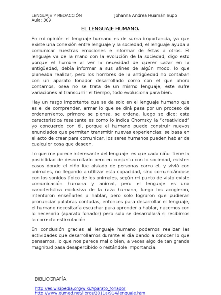 El Lenguaje Humano | PDF | Homo Sapiens | Comunicación