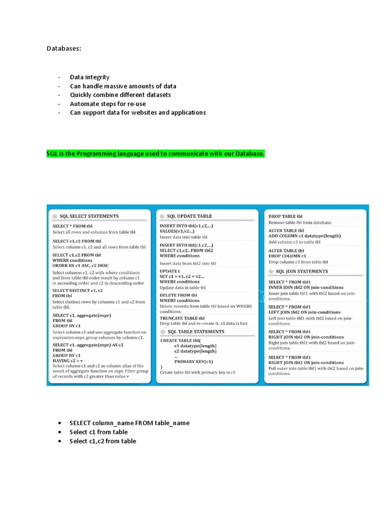 SQL Udemy | Download Free PDF | Table (Database) | Data Management