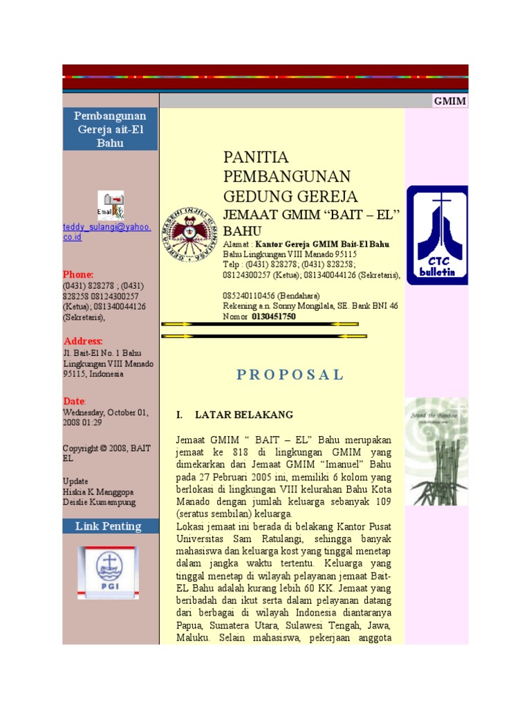 Contoh Proposal Gereja | PDF