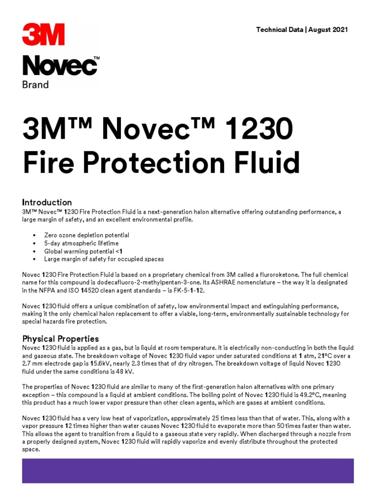 3m Novec 1230 Tds 2021 - Final | PDF | Greenhouse Gas | Toxicity