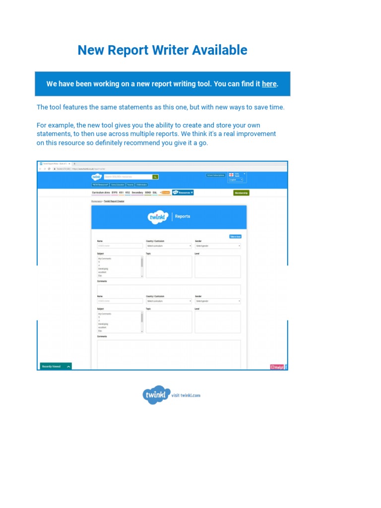 TF Pa 2548739 Eyfs Report Writing Bank of Differentiated Statements ...