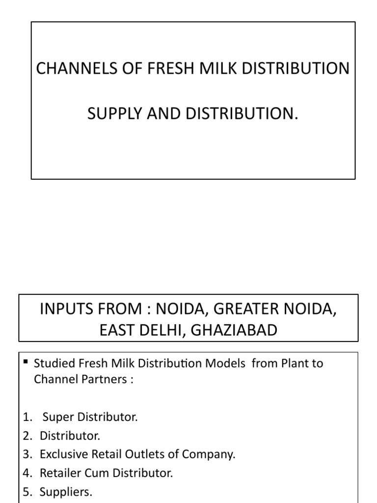 Models of Milk Distribution | PDF | Delivery (Commerce) | Retail