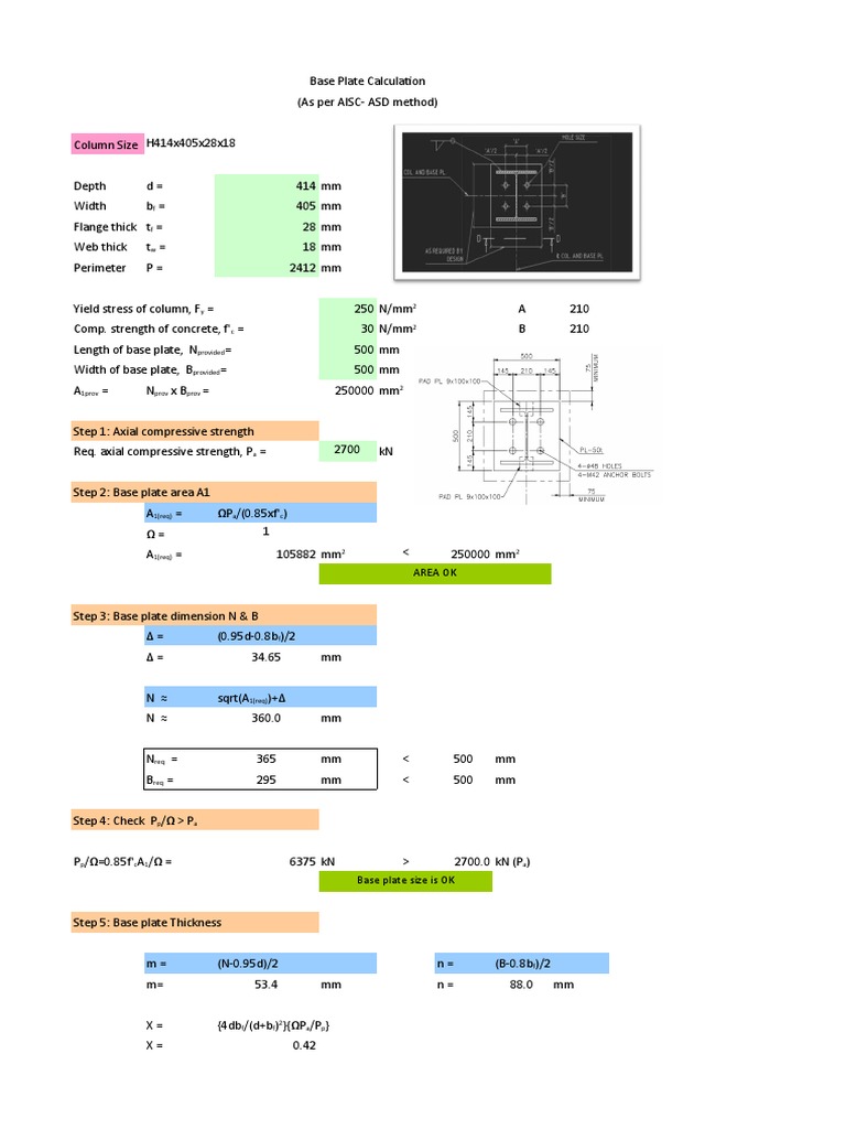 Anchor Bolt - AISC ASD | PDF | Stress (Mechanics) | Building Engineering