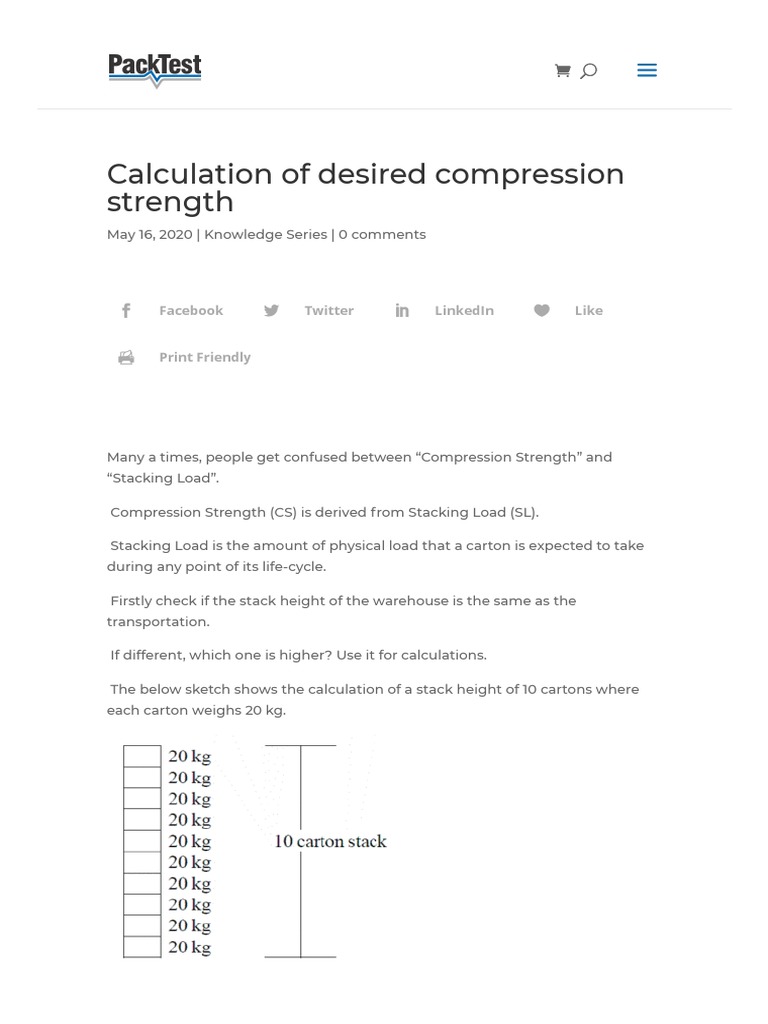 Calculation of Desired Compression Strength | PDF | Warehouse ...
