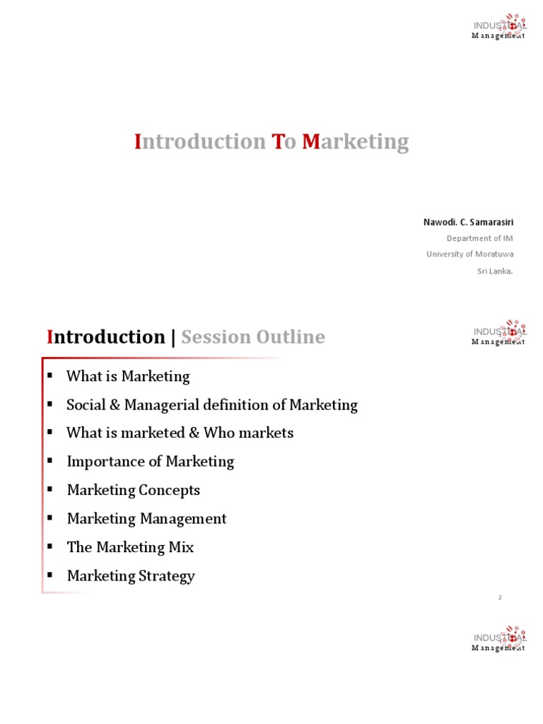 Introduction To Marketing Presentation 1 | PDF | Marketing | Market ...