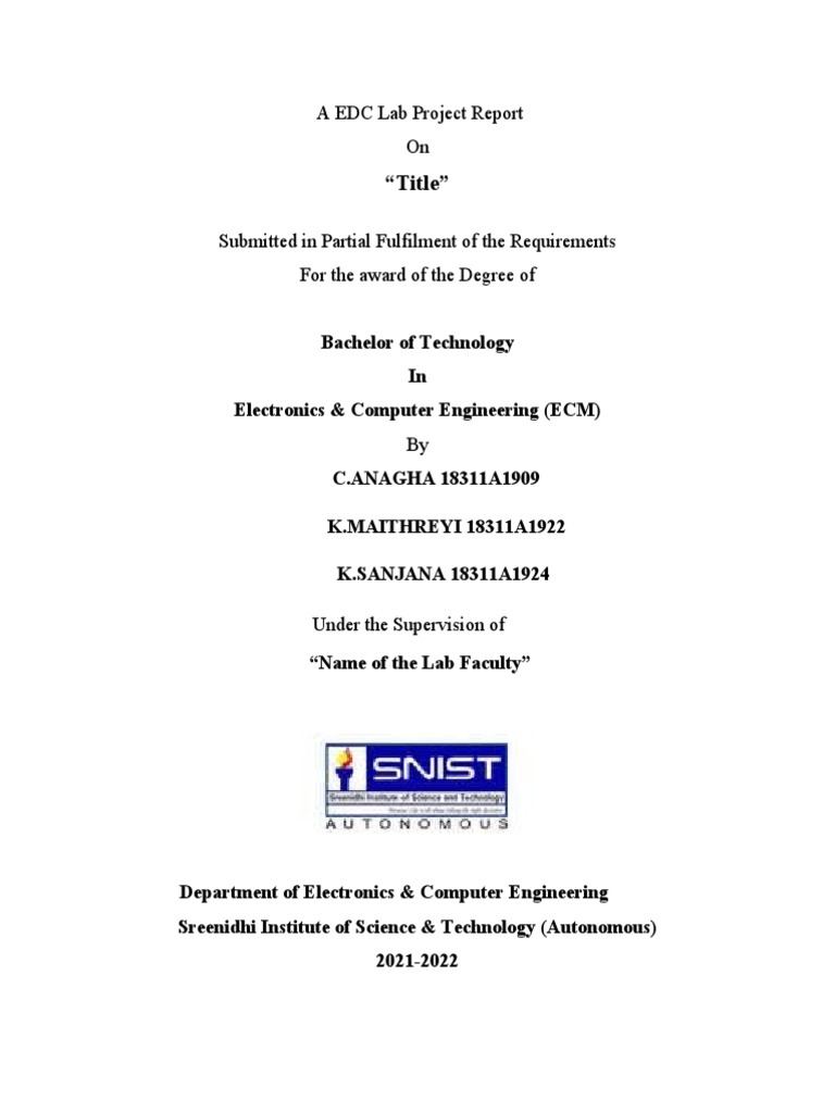 "Title": A EDC Lab Project Report On | PDF | Electronics | Capacitor