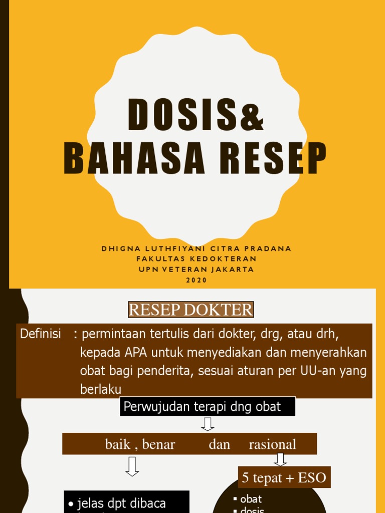 RESEP DOKTER: BAHASA LATIN DAN PEDOMAN PENULISAN | PDF