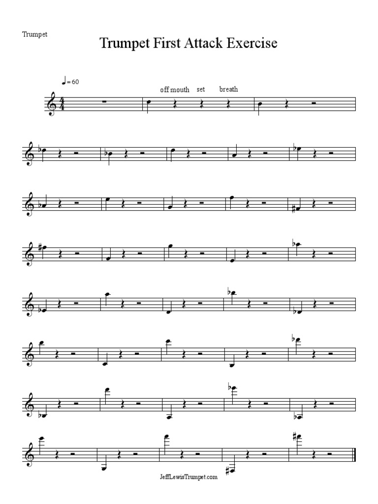 Trumpet First Attack Exercise | PDF