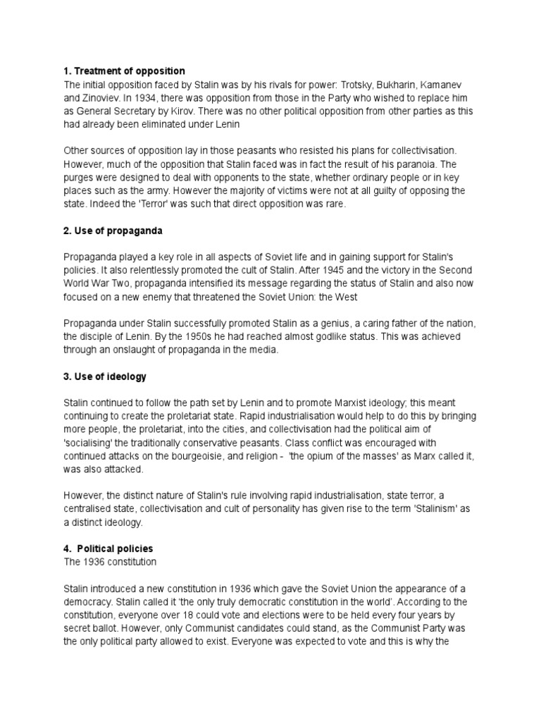 Stalin Outline | PDF | Joseph Stalin | Communism