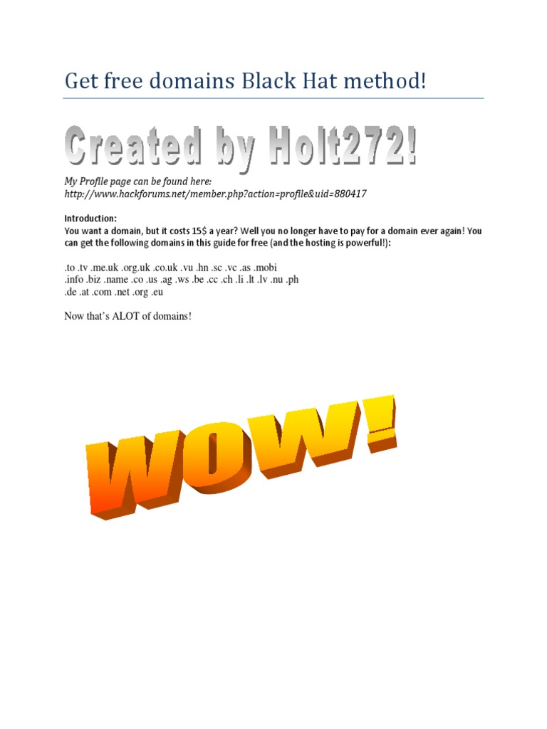 Get Free Domains Black Hat Method | PDF | Gmail | Websites