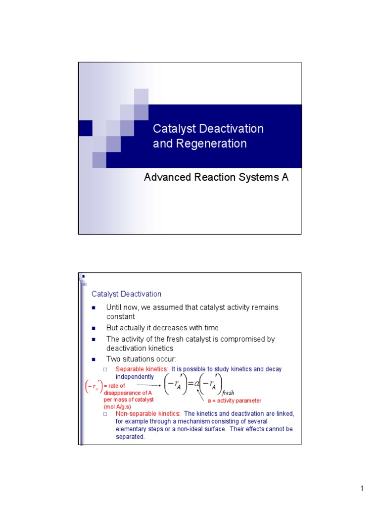 Cat Deactivation 1 | PDF | Reaction Rate | Chemical Kinetics