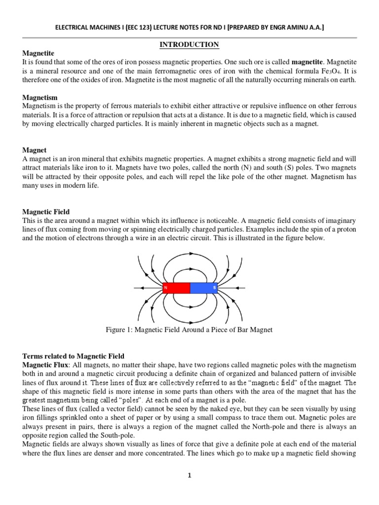 New Nd 1 Lecture Notes Pdf Electromagnetic Induction Transformer