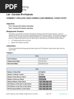 Calculate IPv4 Subnets Lab Guide | PDF | Ip Address | Communications Protocols