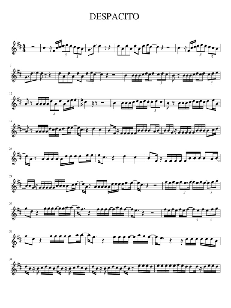 Despacito Violin Music Sheet | PDF