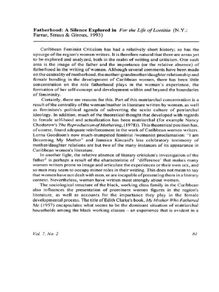 For The Life of Laetitia - Review | PDF