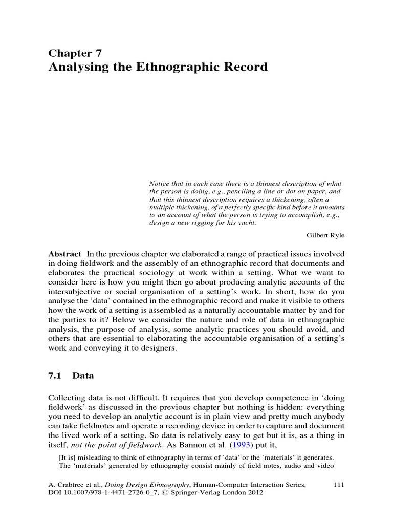 Analyzing Ethnographic Data Effectively | PDF | Ethnography | Deviance ...