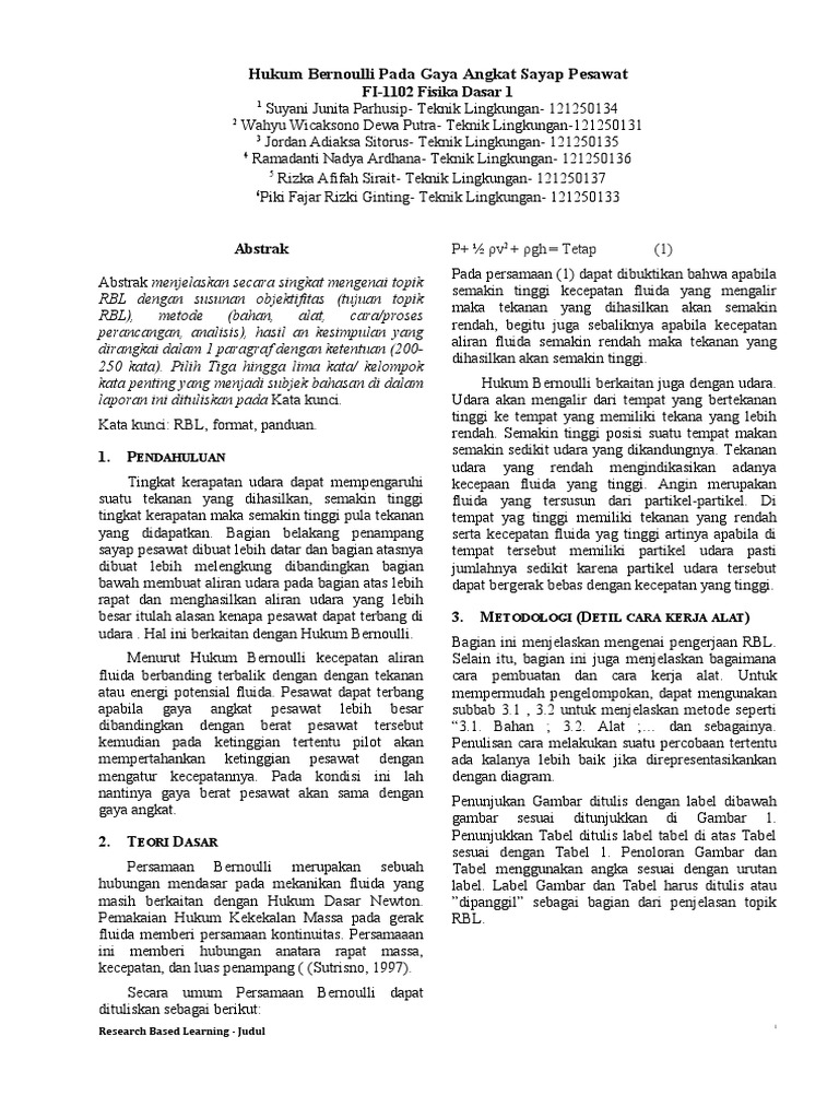 Template Laporan RBL Fisika Dasar Gasal 2021-2022 Rev | PDF