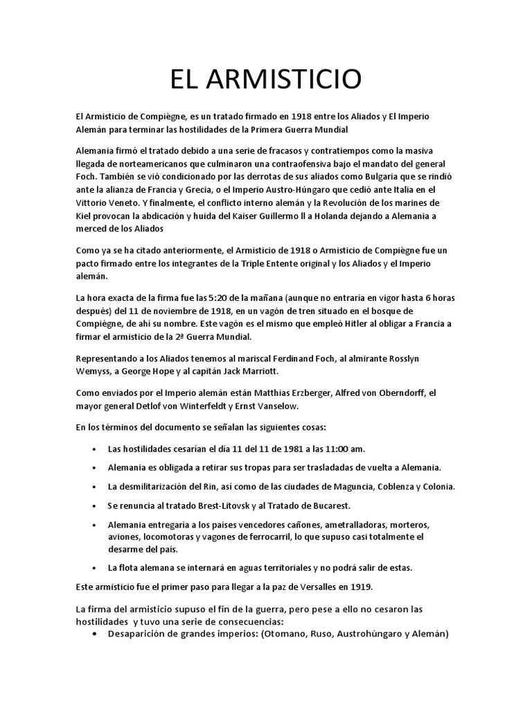 Armisticio 1918 | PDF | Guerra | Militar