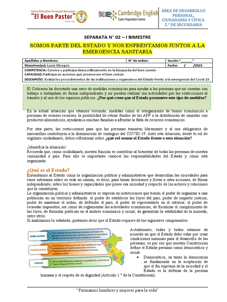 Separat 02 - Unidad I | PDF | Estado (política) | Constitución