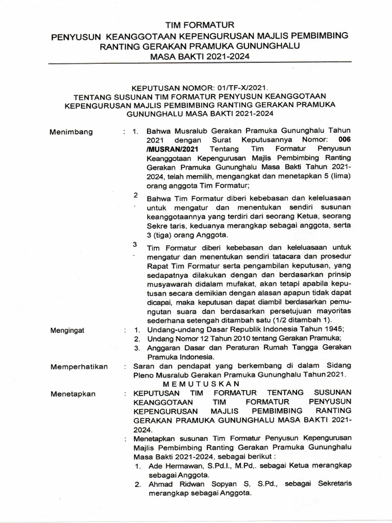 Lampiran Sk Tim Formatur 1 Pdf